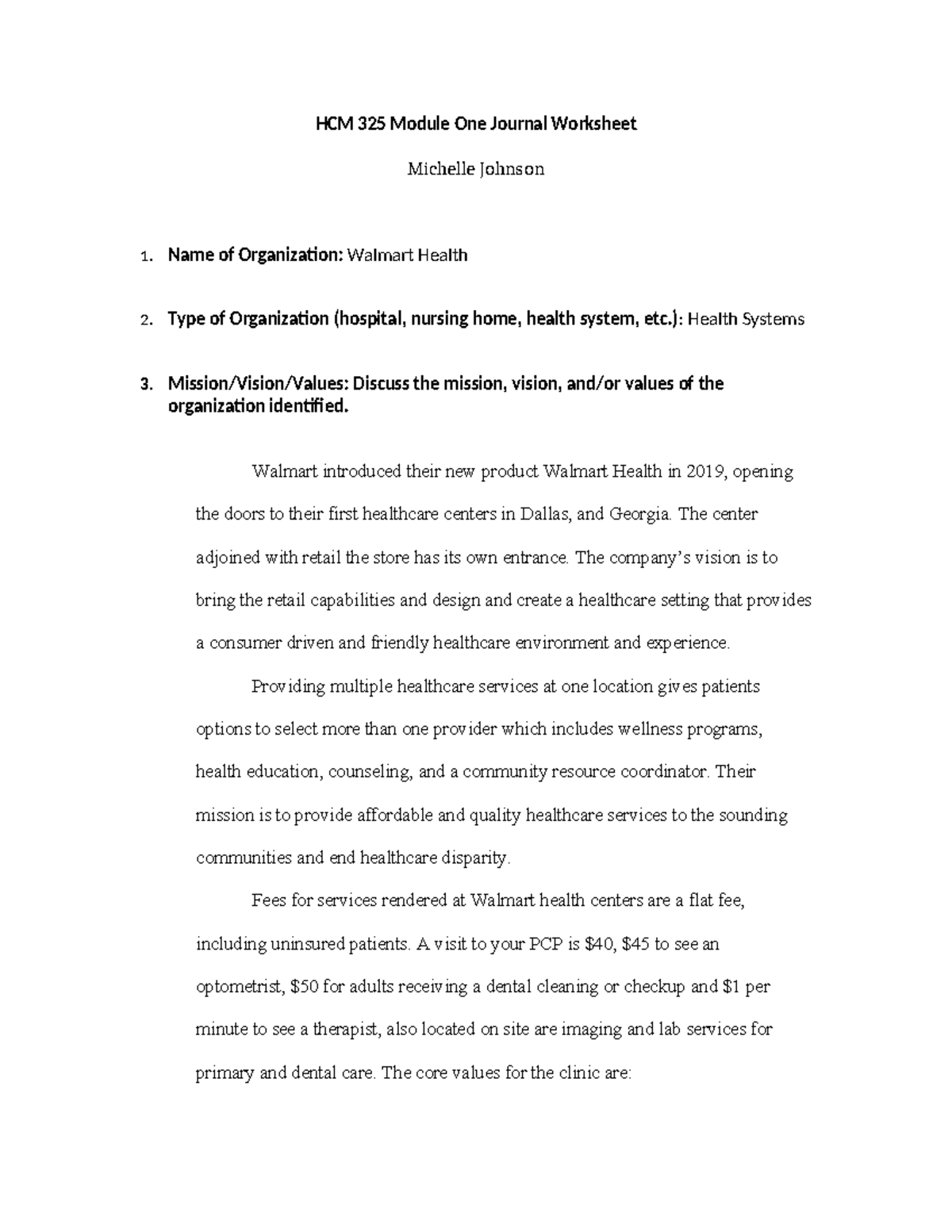 HCM 325 Module One Journal Worksheet - HCM 325 Module One Journal ...