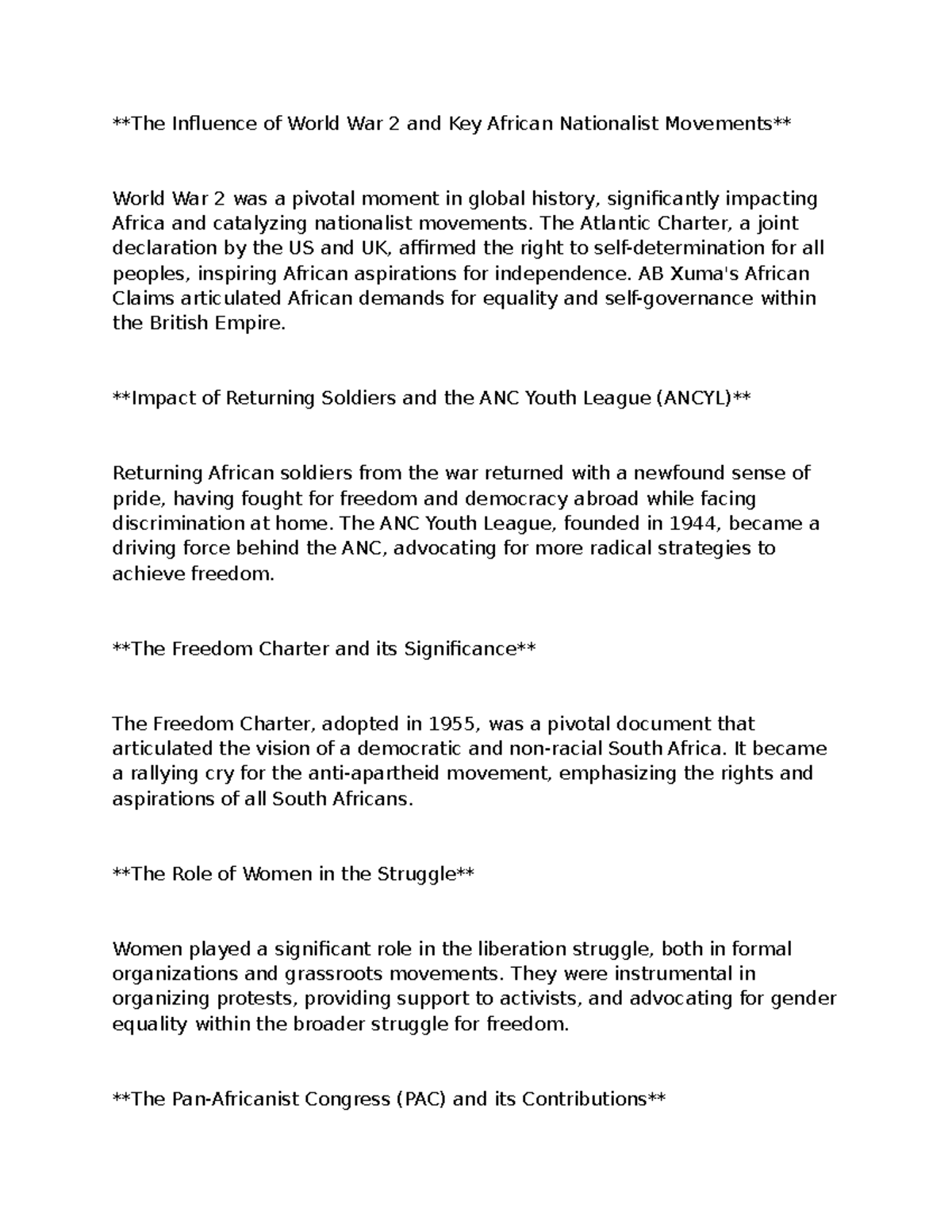 Essay the influence of ww2 - The Influence of World War 2 and Key ...