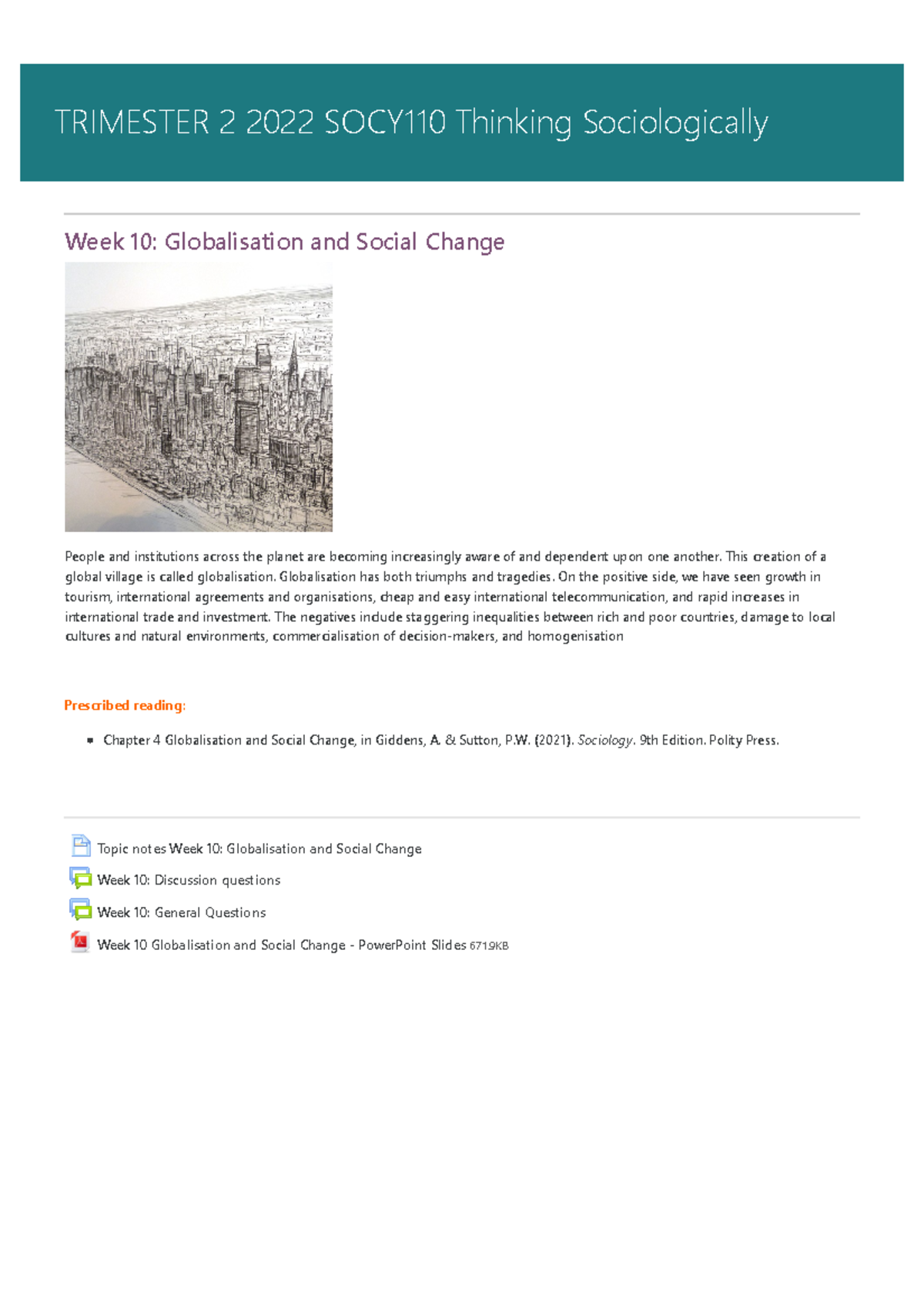 Site Trimester 2 2022 SOCY110 Thinking Sociologically, Topic Week 10 ...