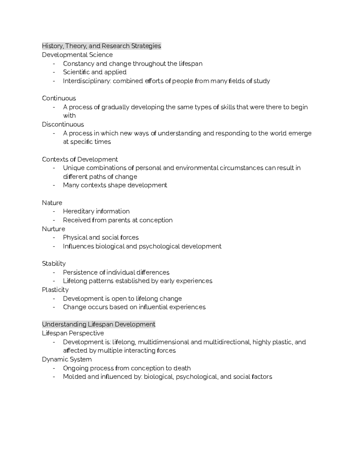 Chapter 1 notes - History, Theory, and Research Strategies ...