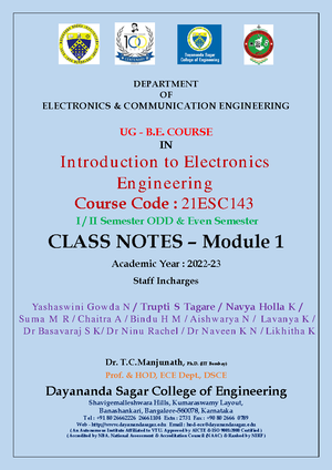ESC Module 1 - Power Supplies –Block diagram, Half-wave rectifier, Full ...