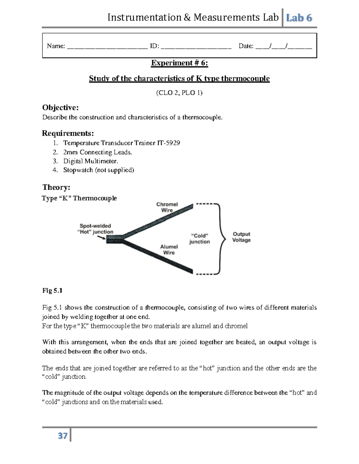 Lab 6 - Instrumentation and Measurements Lab Manual - Warning: TT ...