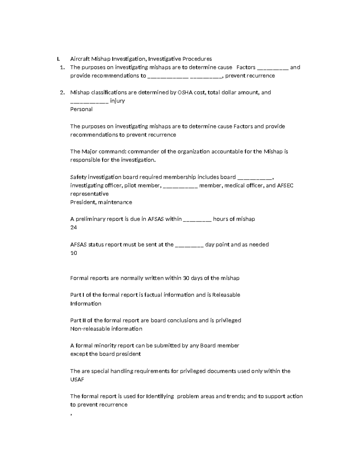 Jet Engine Mishap Investigation - I. Aircraft Mishap Investigation ...