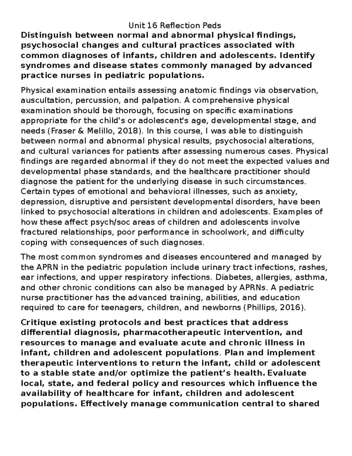 Unit 16 Reflection Peds - Unit 16 Reflection Peds Distinguish between ...