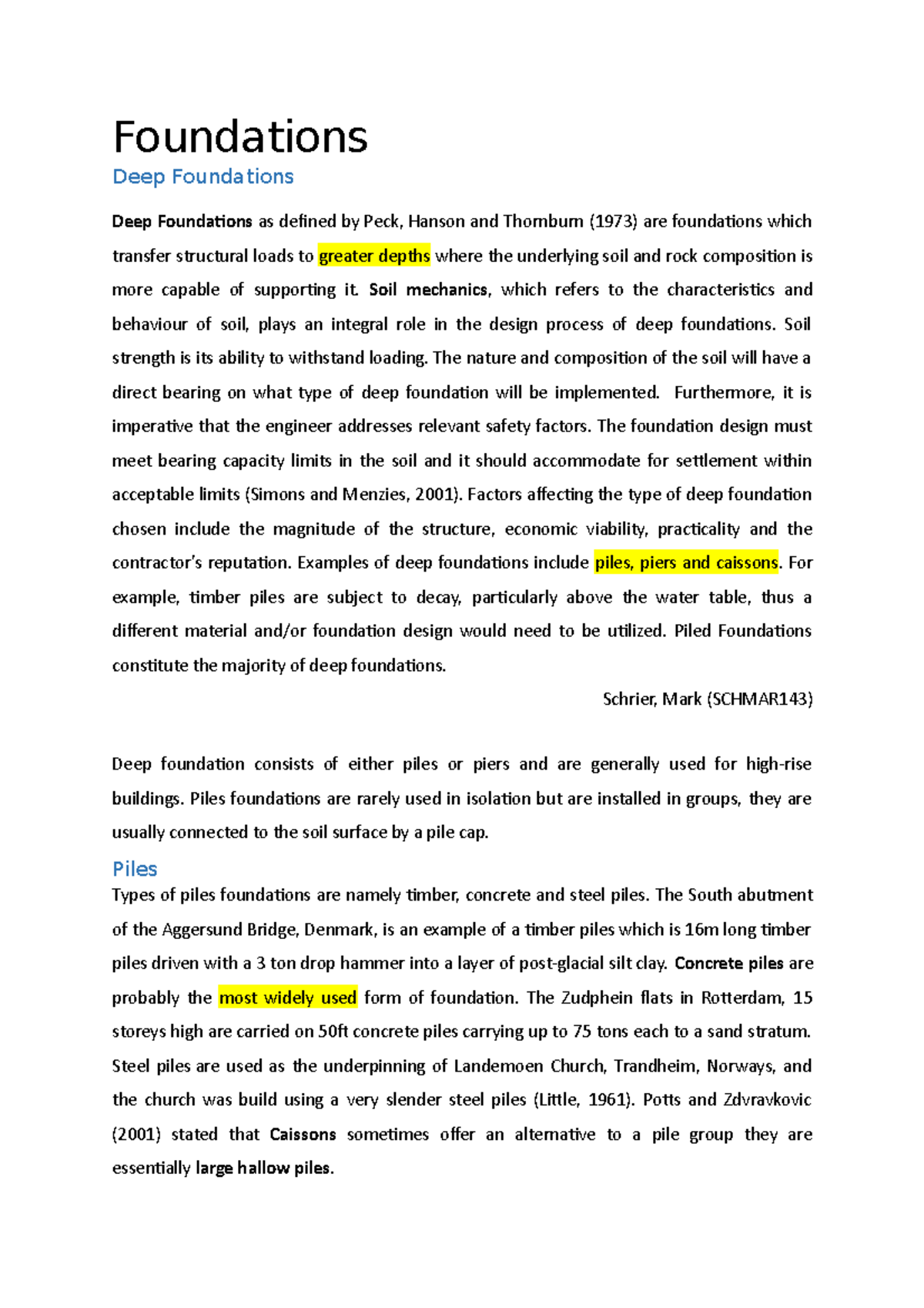 Group 12 - Foundations - Foundations Deep Foundations Deep Foundaions ...