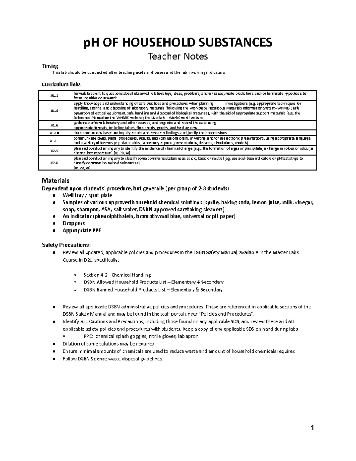 P H of Household Substances.docx (2023) - pH OF HOUSEHOLD SUBSTANCES ...