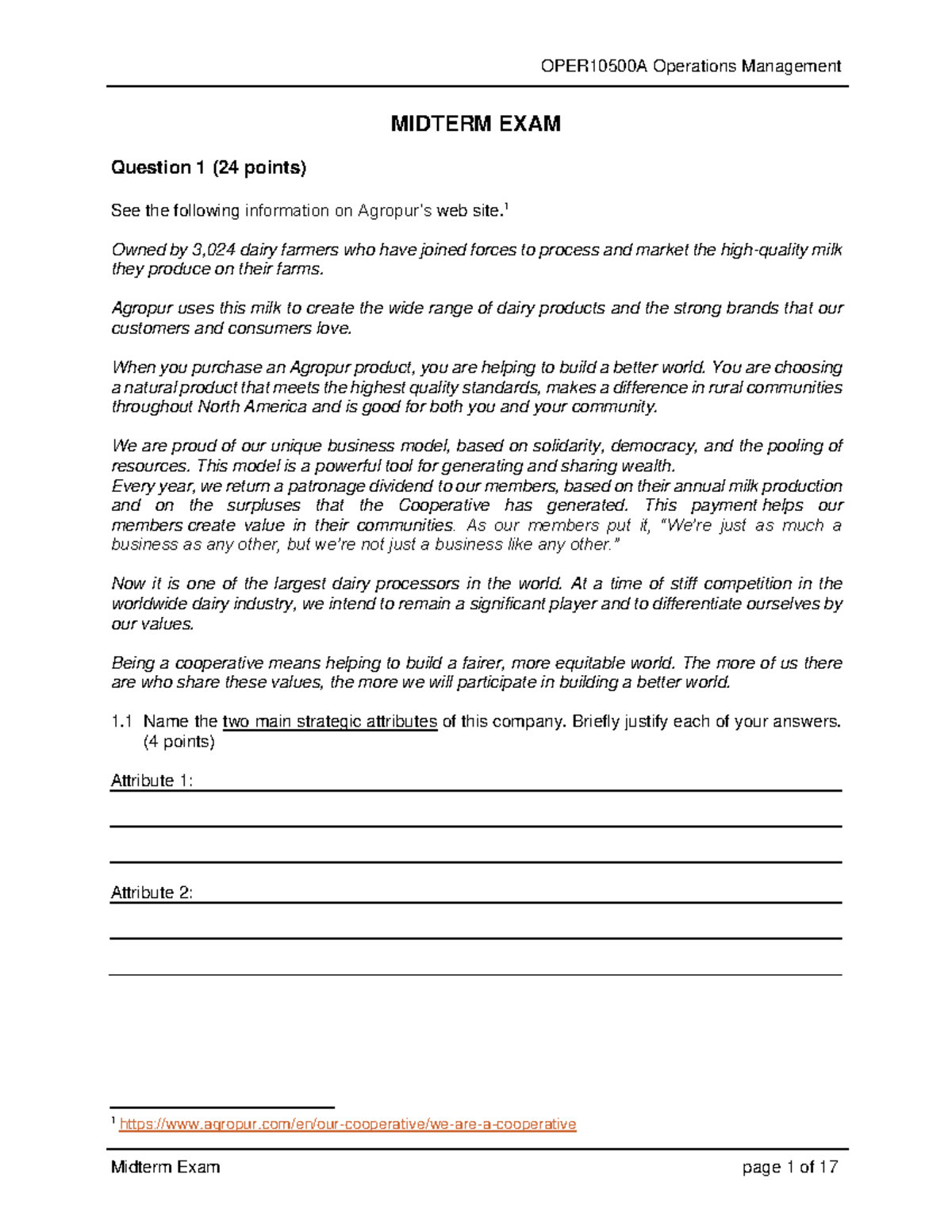 Mid term exam for review - MIDTERM EXAM Question 1 (24 points) See the ...