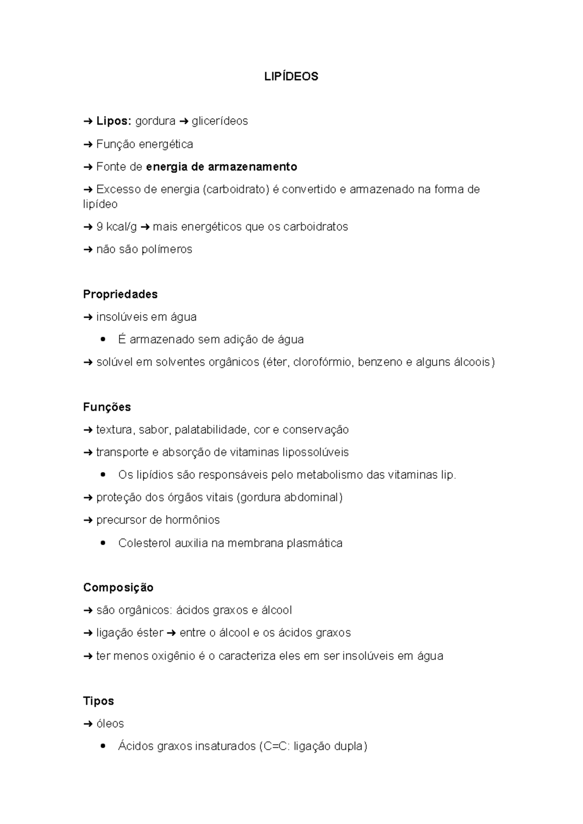 4. Lipideos - Resumo Nutrição e Metabolismo - LIPÍDEOS Lipos: gordura ...
