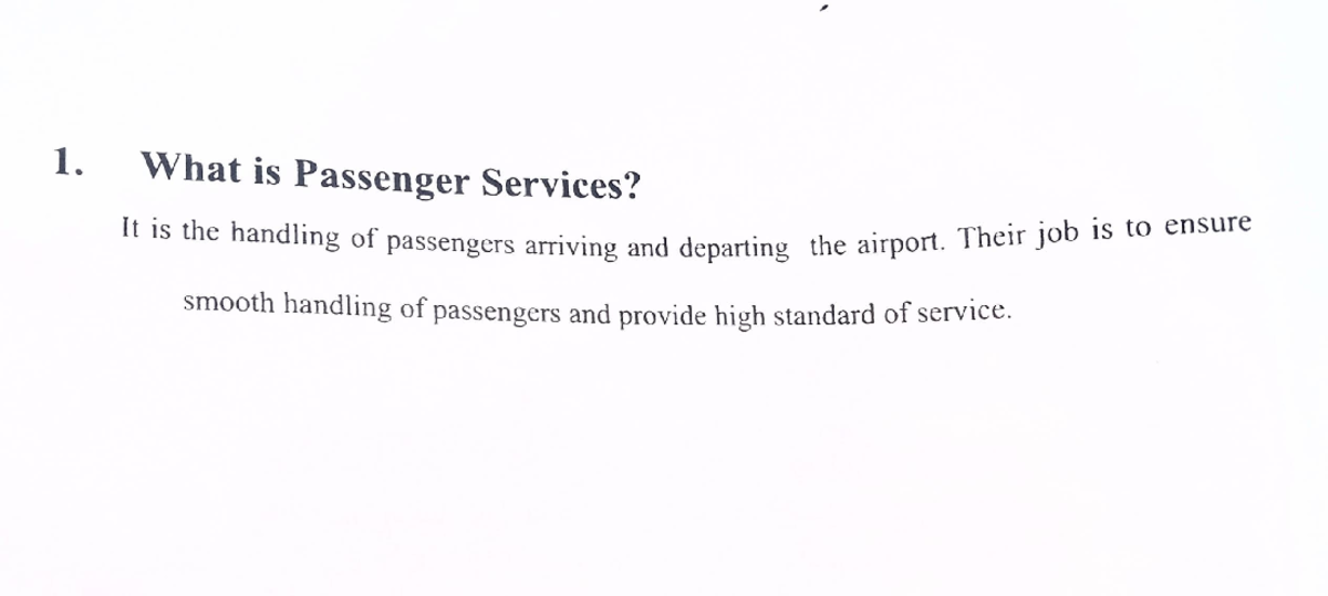 Passenger service - Transit passanger Transfer or connecting passanger ...