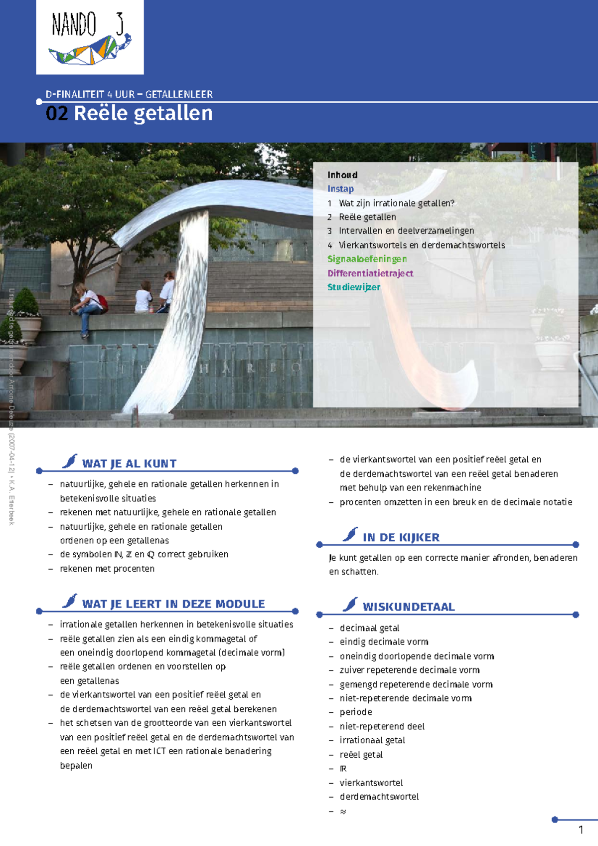 Module 02 Reele Getallen - Nando 3 Inhoud Instap 1 Wat zijn irrationale ...