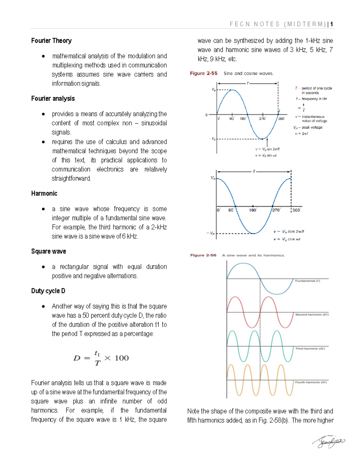 Fourier-AND-AM- Harmonics Reviewer-FECN - Fourier Theory mathematical ...