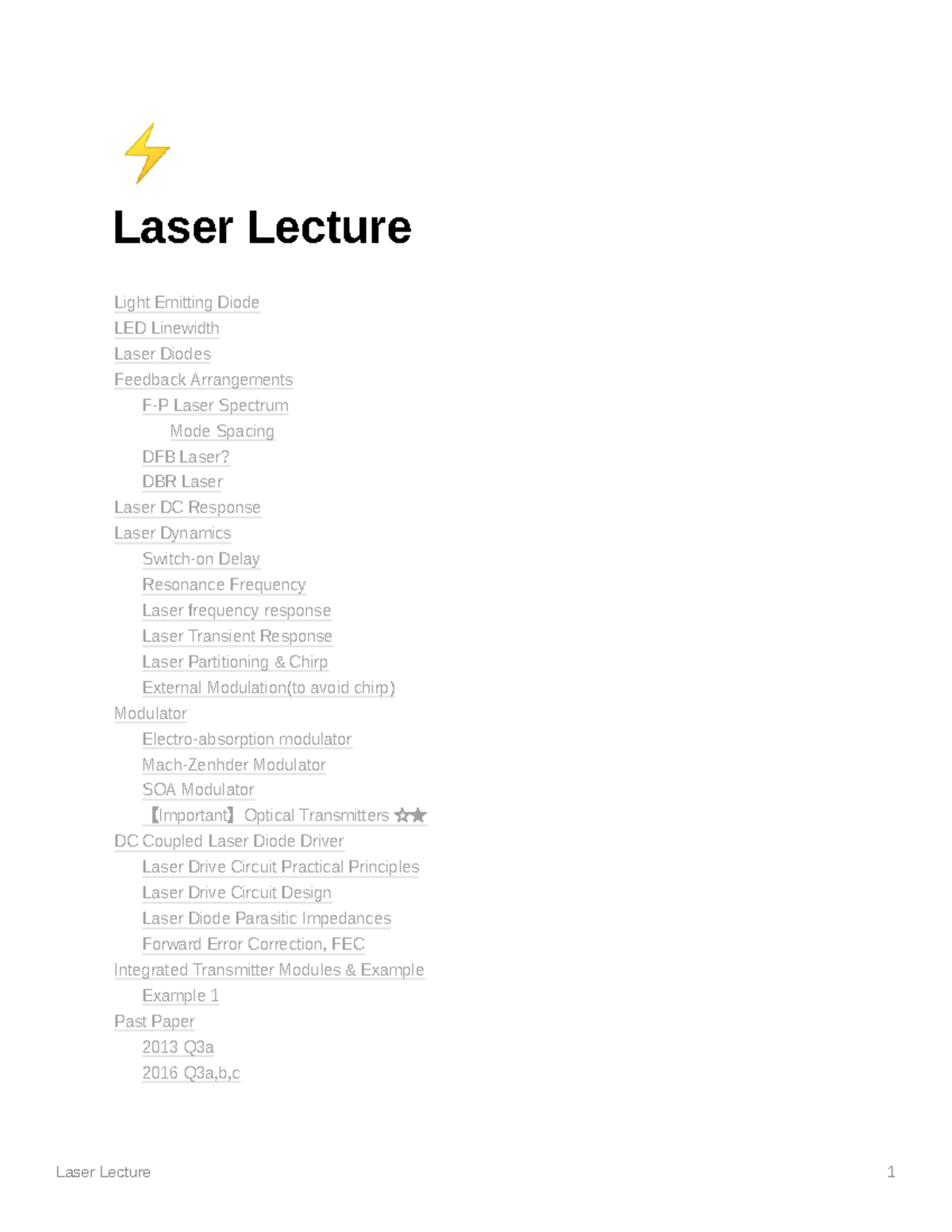 Week2 Laser Lecture - 2021-2022 - ⚡ Laser Lecture Light Emitting Diode ...