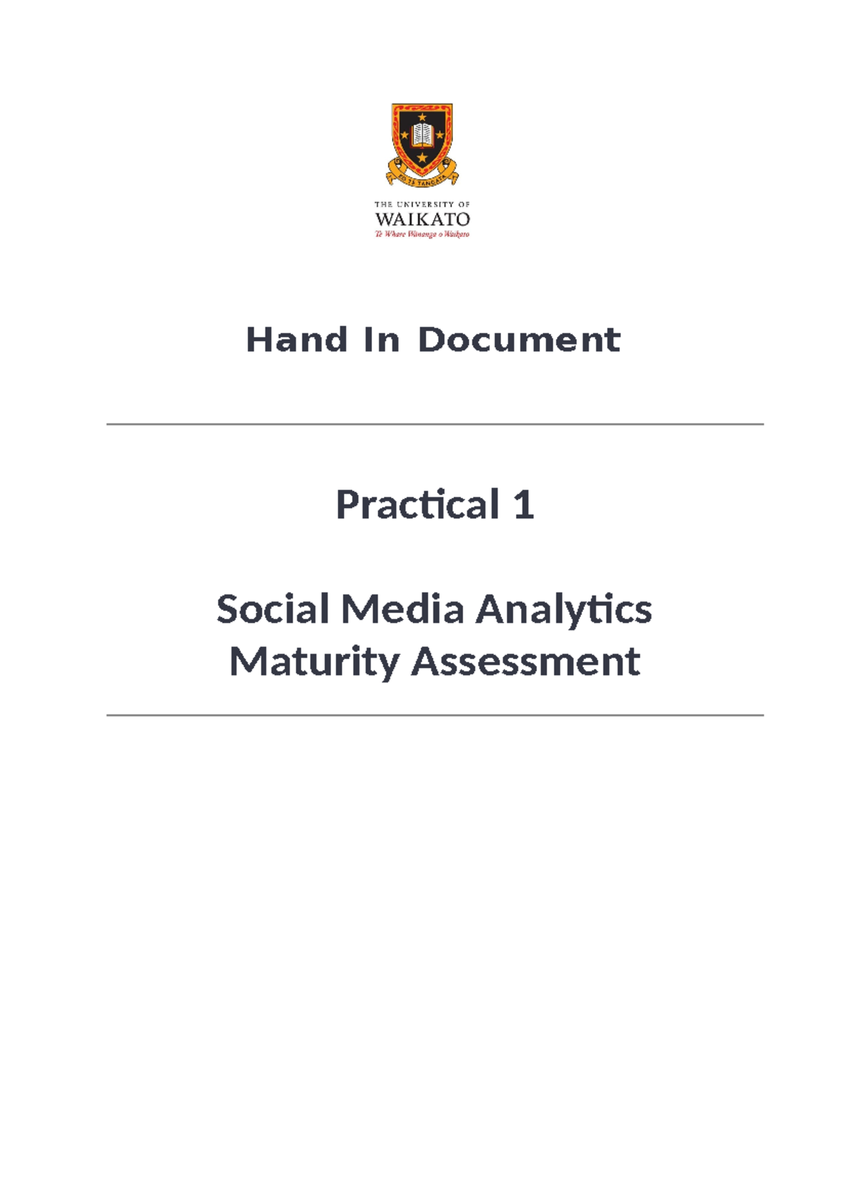 Practical 1- Hand In Sheet - Hand In Document Practical 1 Social Media ...