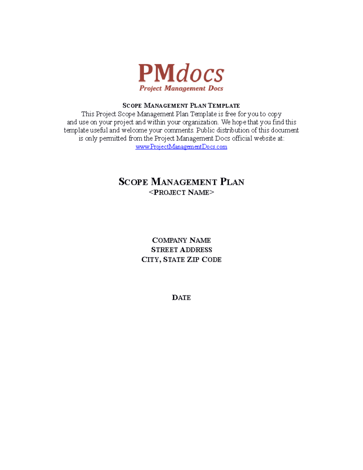 Scope Management Plan - templates and lectures - SCOPE MANAGEMENT PLAN ...