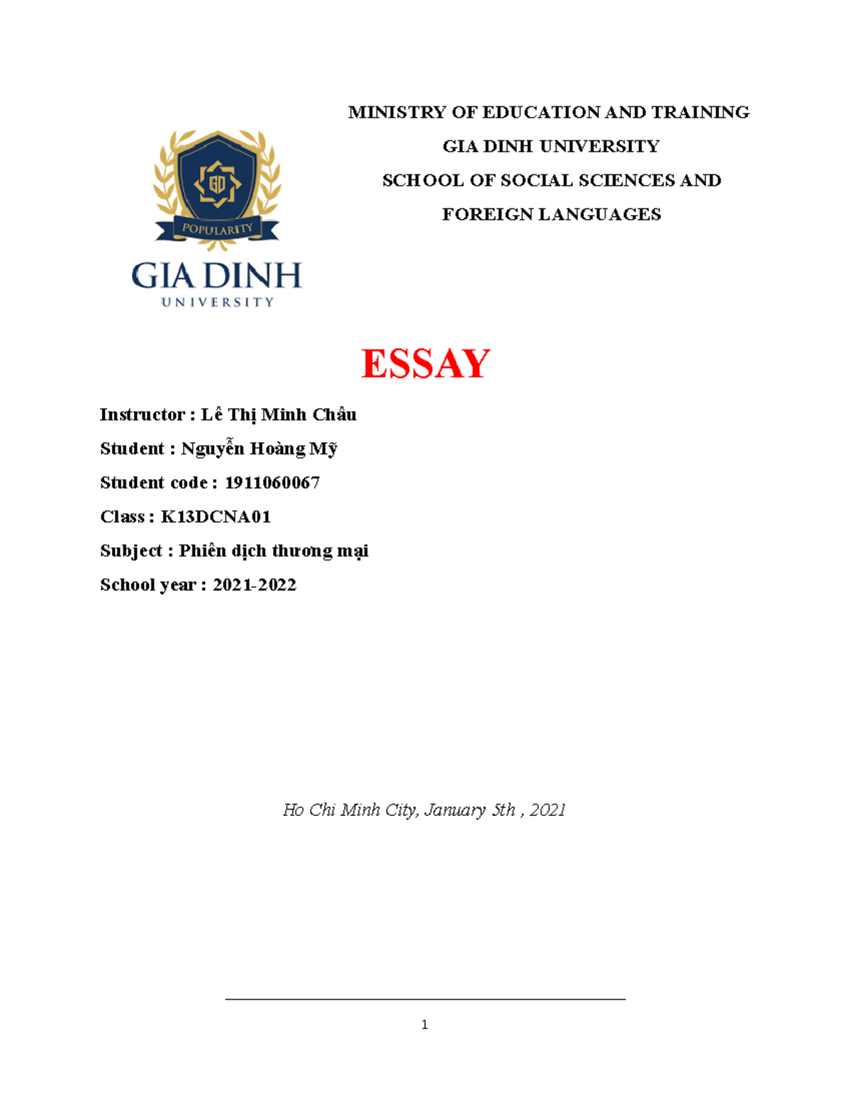 Nguyen Hoang My 1911060067 K13DCNA01 Phiendichthuongmai - MINISTRY OF ...