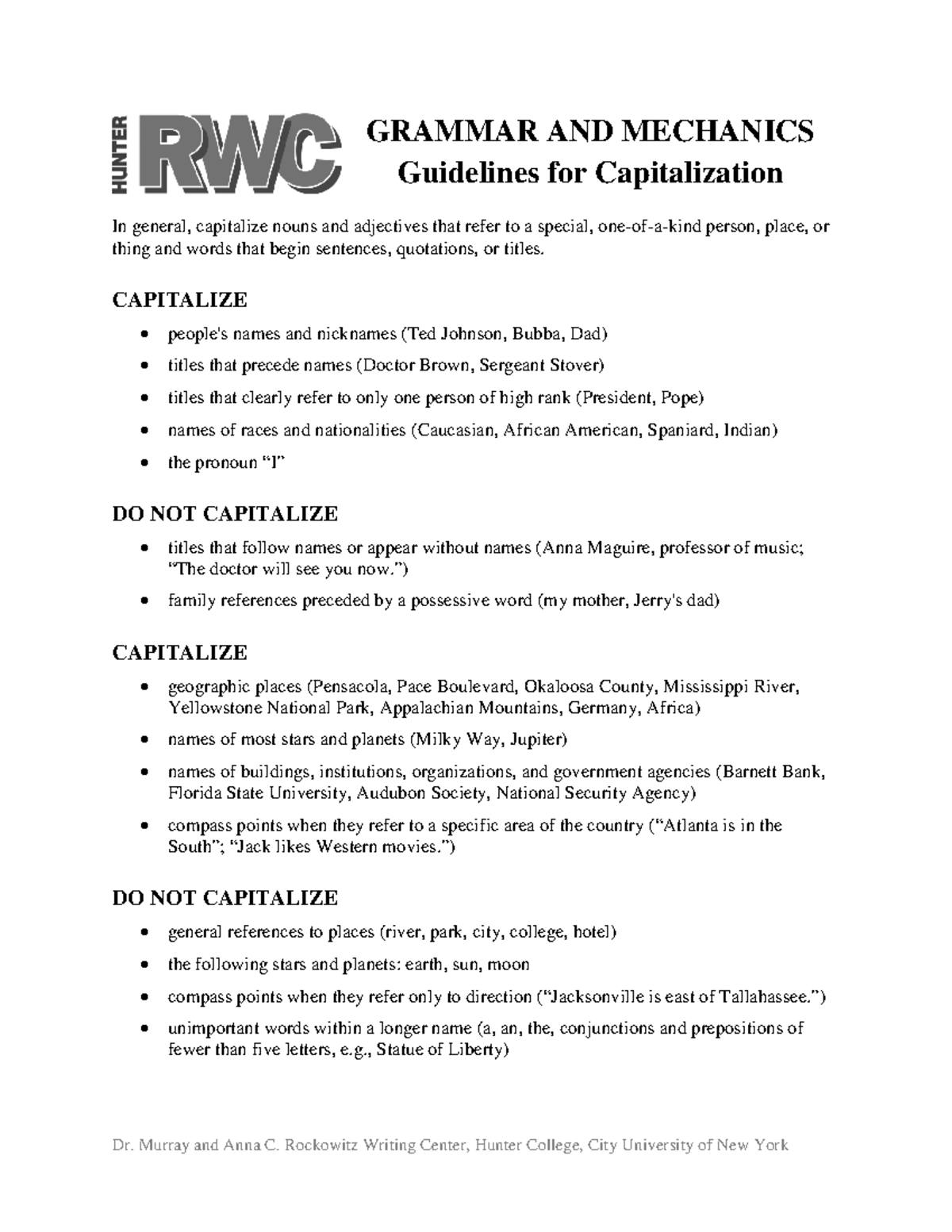 Guidlines For Capitalization GRAMMAR AND MECHANICS Guidelines For guidlines-for-capitalization-grammar-and-mechanics-guidelines-for