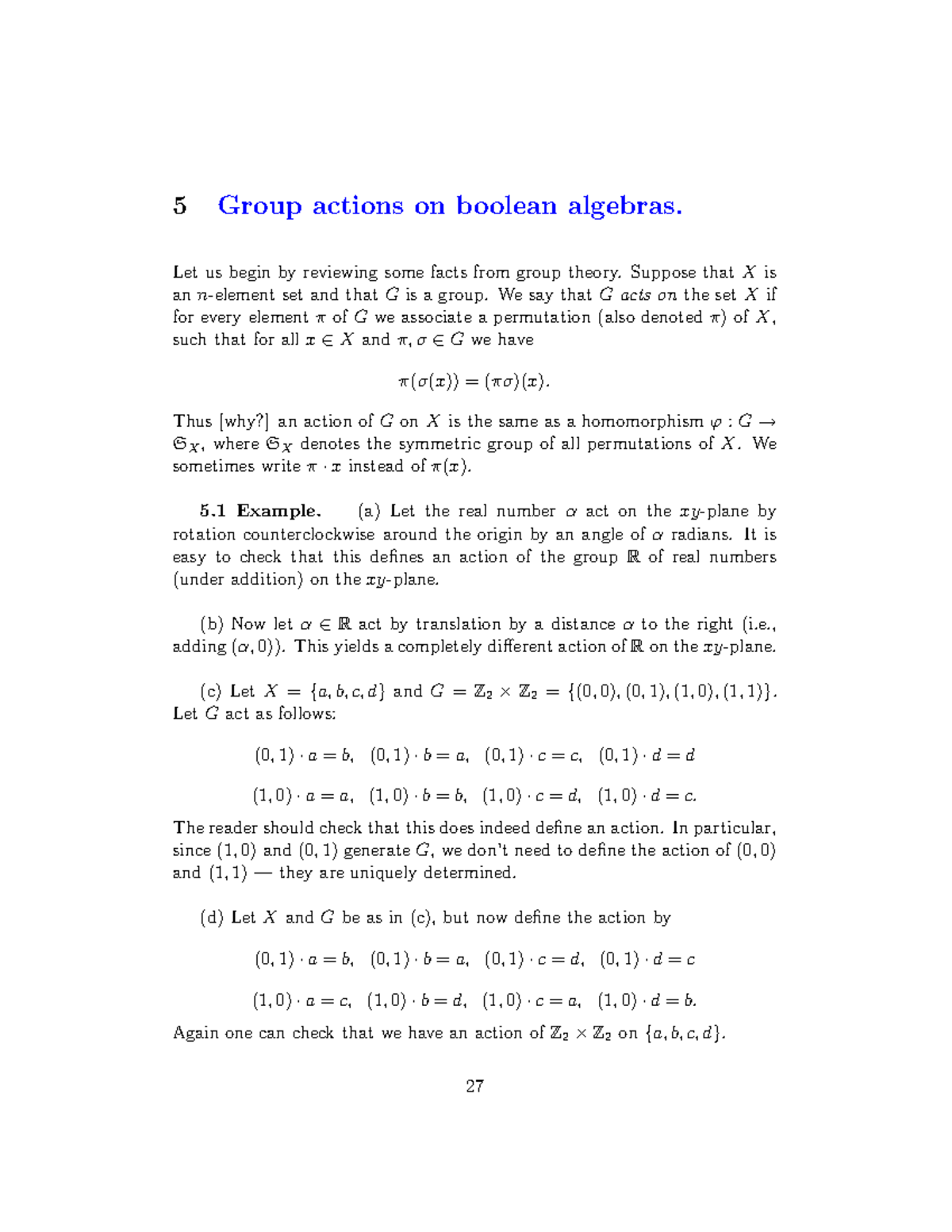 Group Actions On Boolean Algebras Let Us Begin By Reviewing Some
