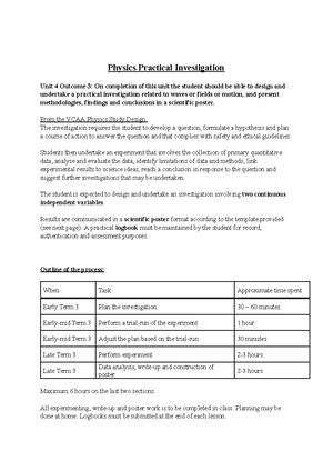 VCE Physics Unit 3 and 4 - Grade: 12 - Victorian Certificate of Education - Studocu