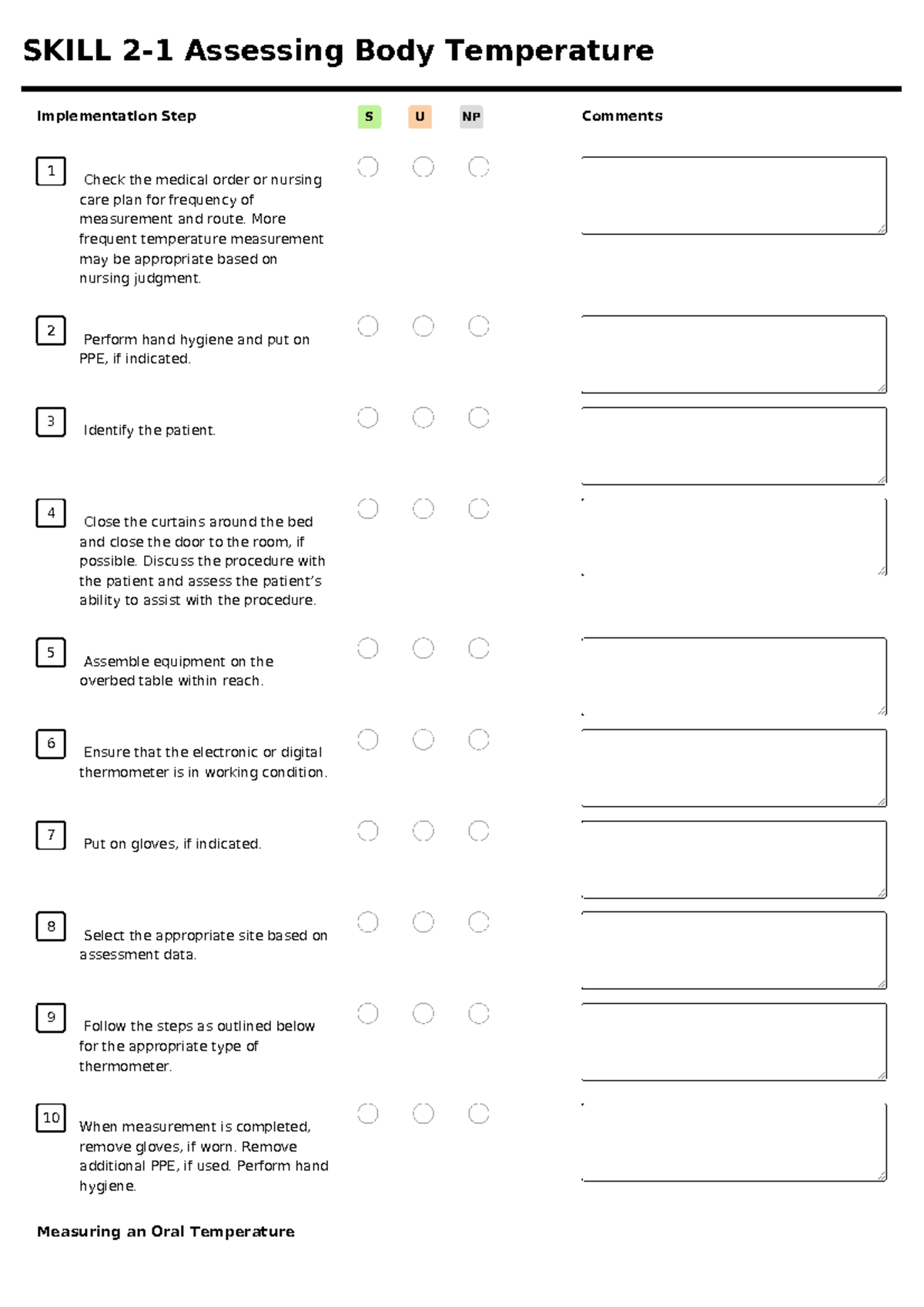 3a- Skill 2 1 Assessing Body Temperature - SKILL 2-1 Assessing Body ...