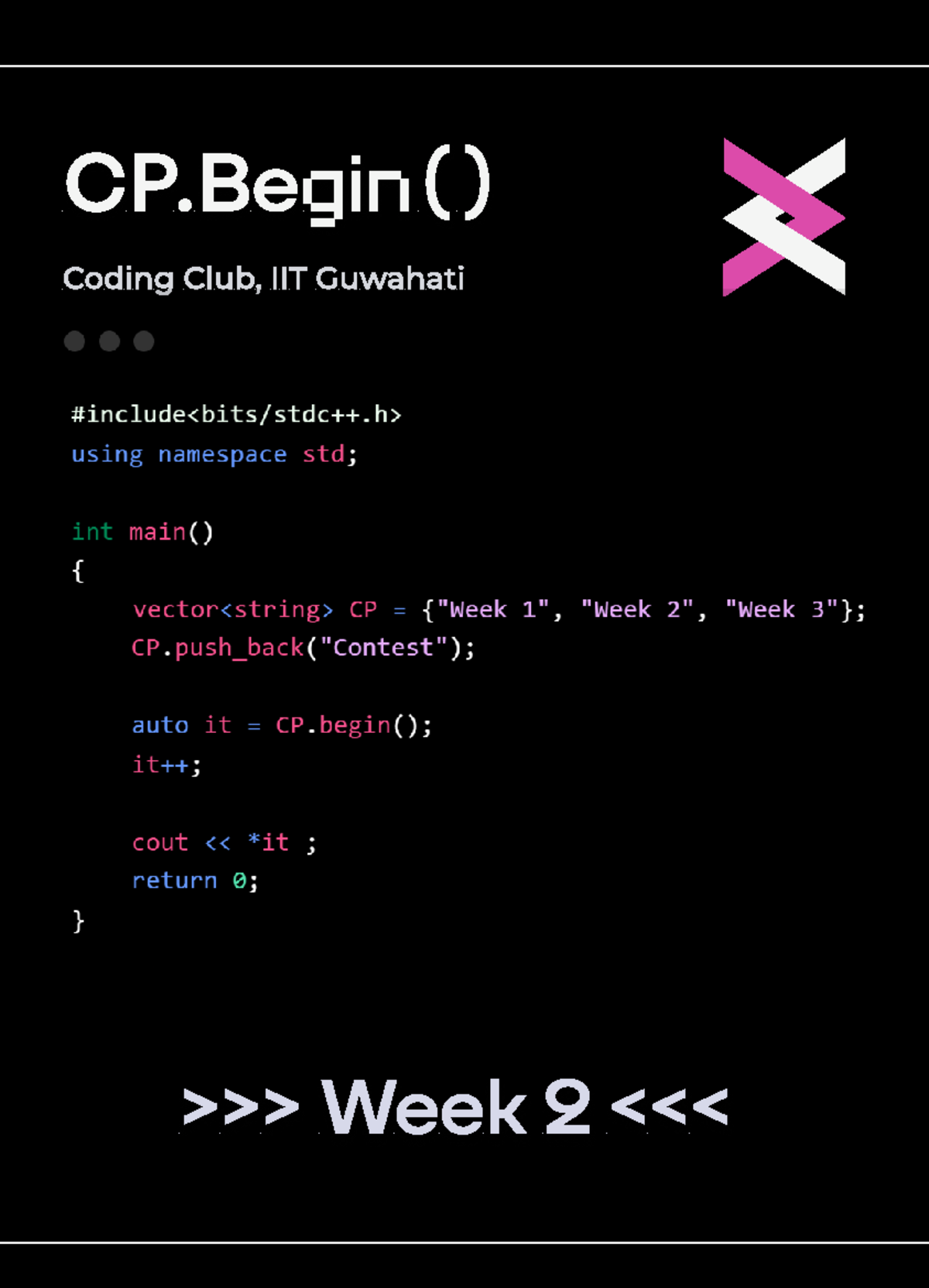 Week2 - it is guide for beginners. - CP() Coding Club, IIT Guwahati >>> Week 2