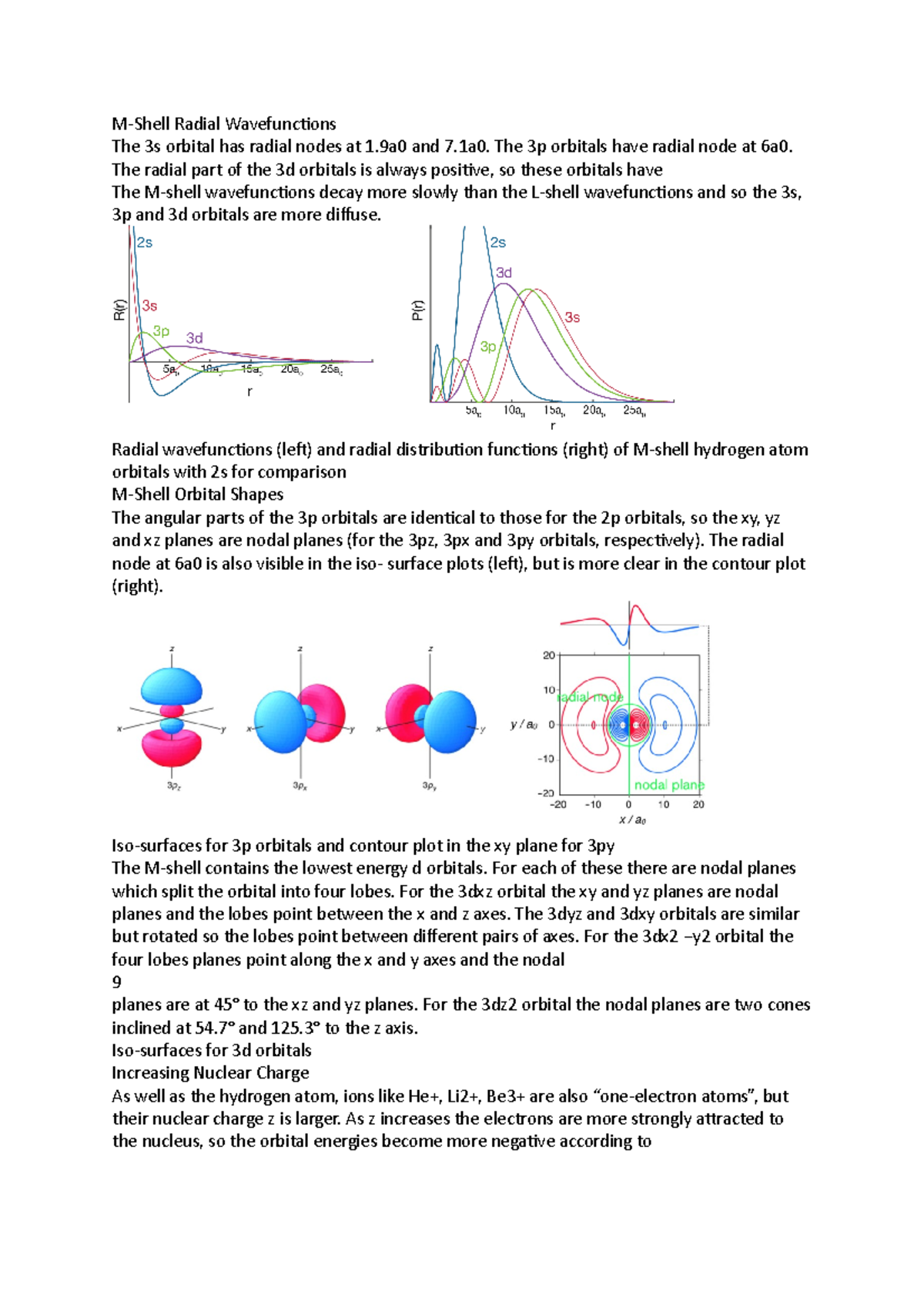 M-shell orbitals - M-Shell Radial Wavefunctions The 3s orbital has ...