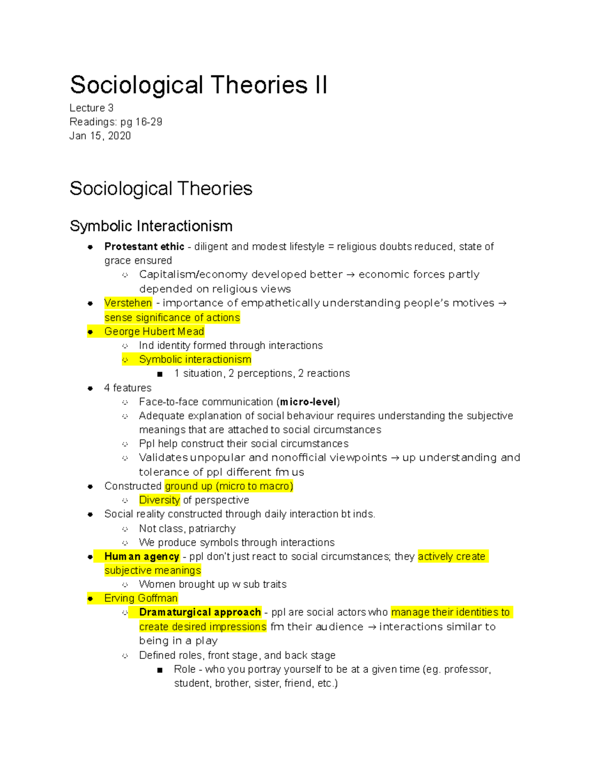 Lecture 4 - Sociological Theories II - Sociological Theories II Lecture ...