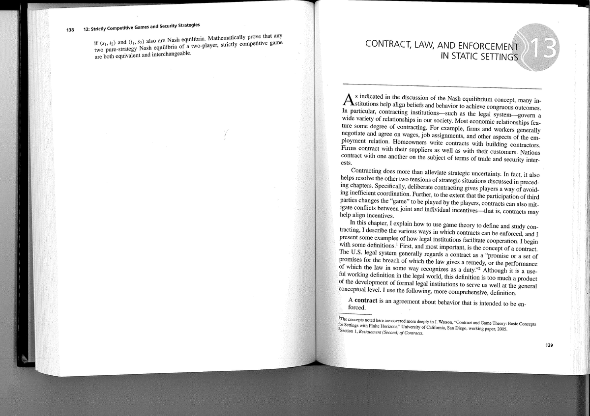 Ch.13 Contract, Law, and Enforcement in Static Settings - Law and ...