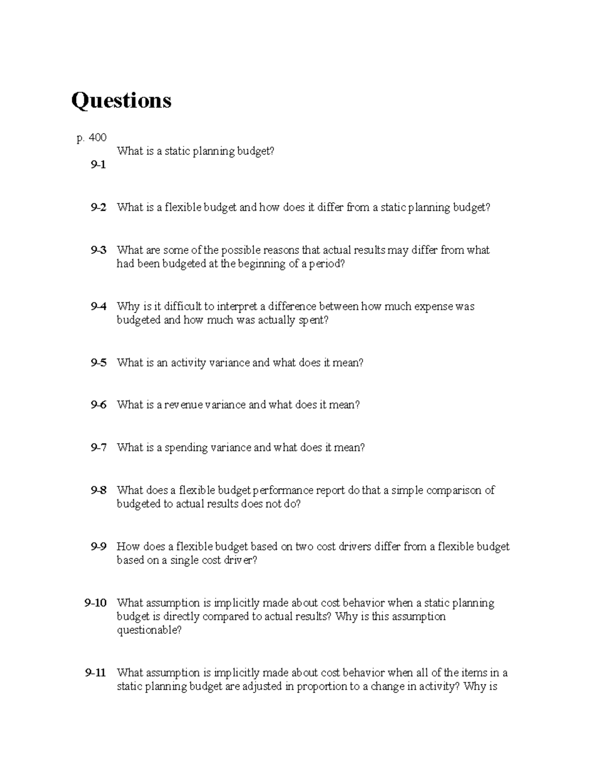 9 data questions and answers - Questions p. 400 9- What is a static ...