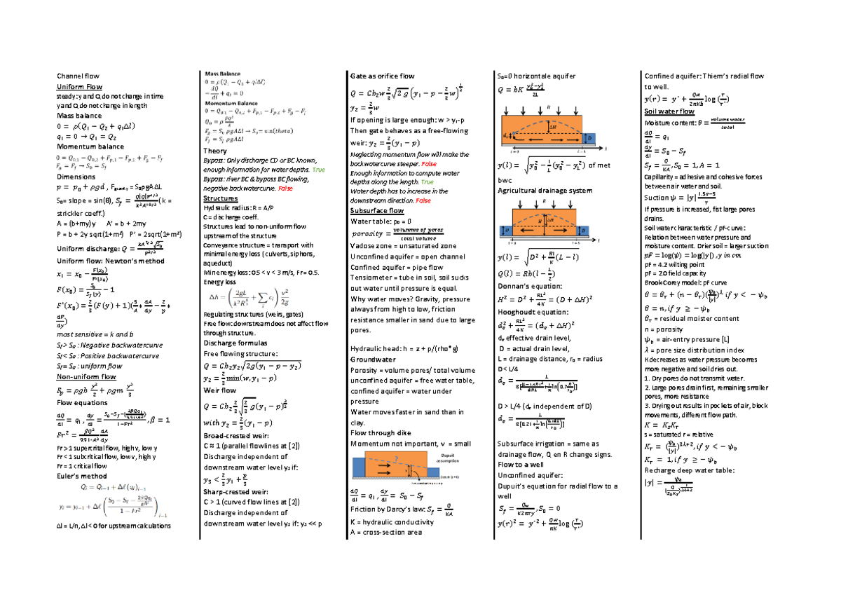 Formule blad water system analysis - Warning: TT: undefined function: 32 Warning: TT: undefined ...