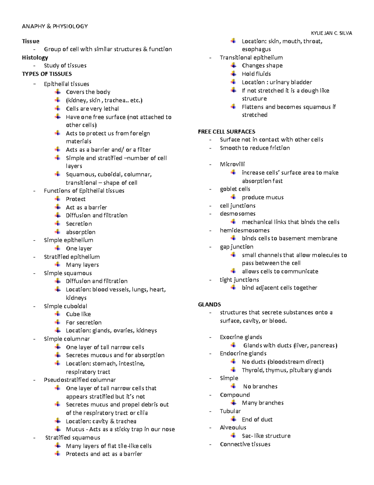 Anaphy Chapter-4 MLS1 - ANAPHY & PHYSIOLOGY KYLIE JAN C. SILVA Tissue ...
