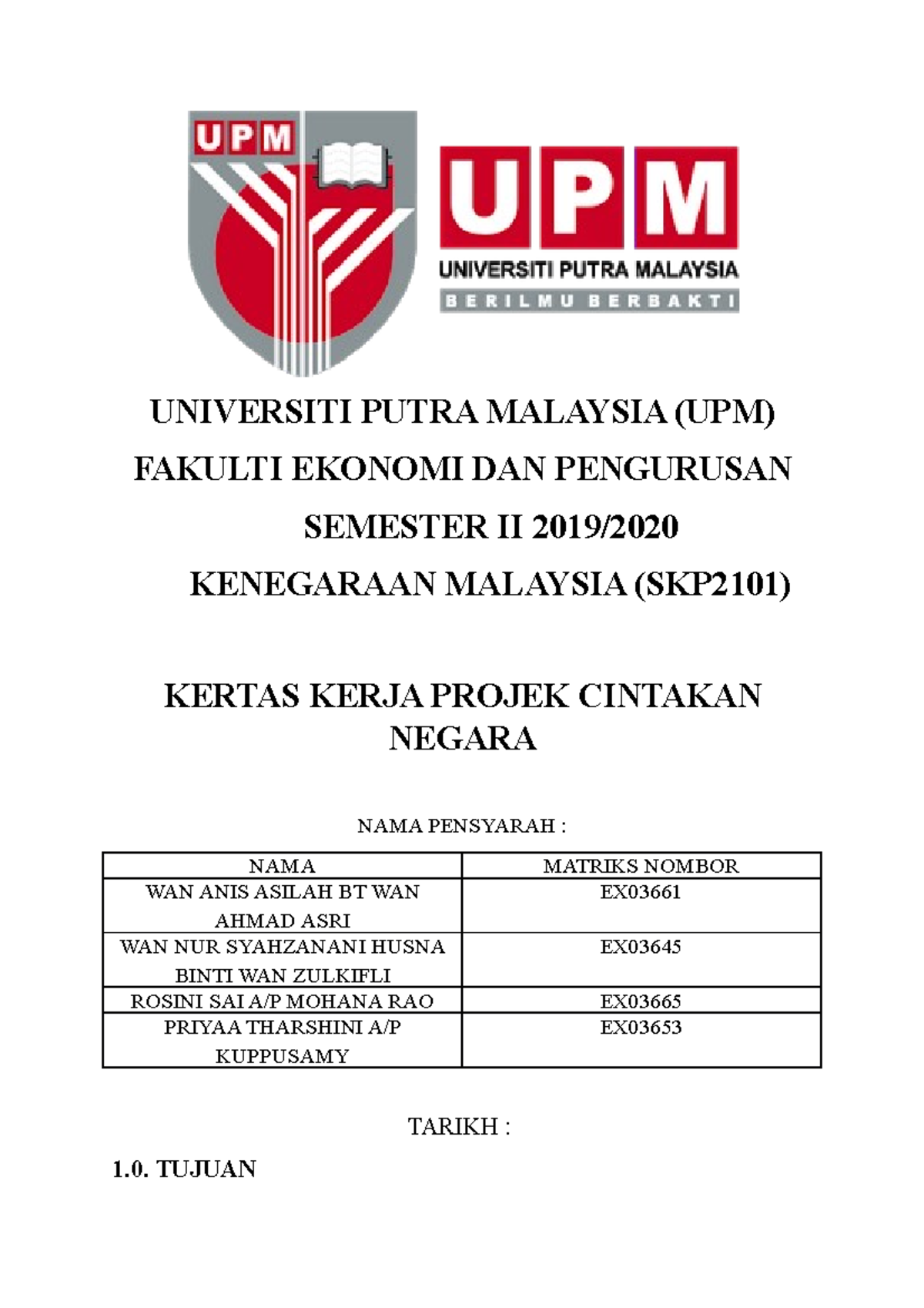 PCN - UNIVERSITI PUTRA MALAYSIA (UPM) FAKULTI EKONOMI DAN PENGURUSAN ...