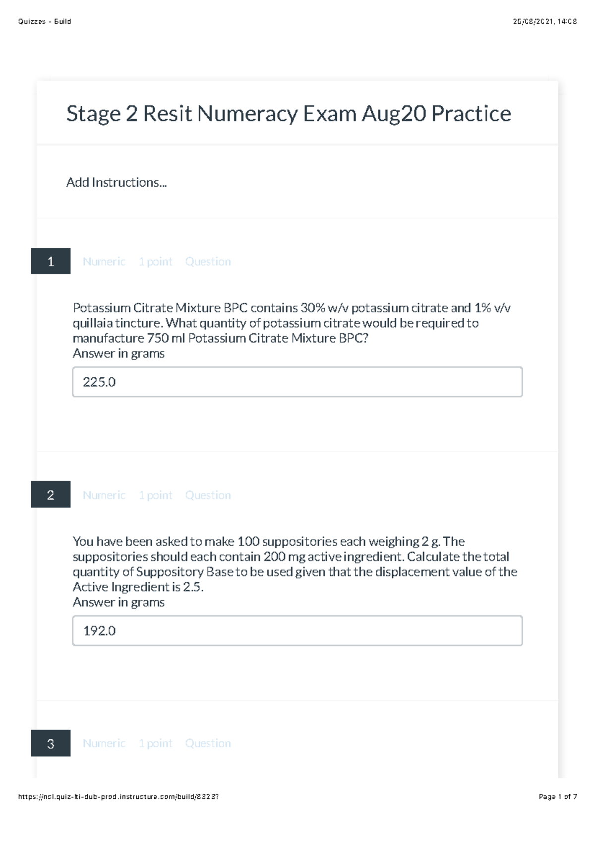 Old paper numeracy - Stage 2 Resit Numeracy Exam Aug20 Practice Add ...