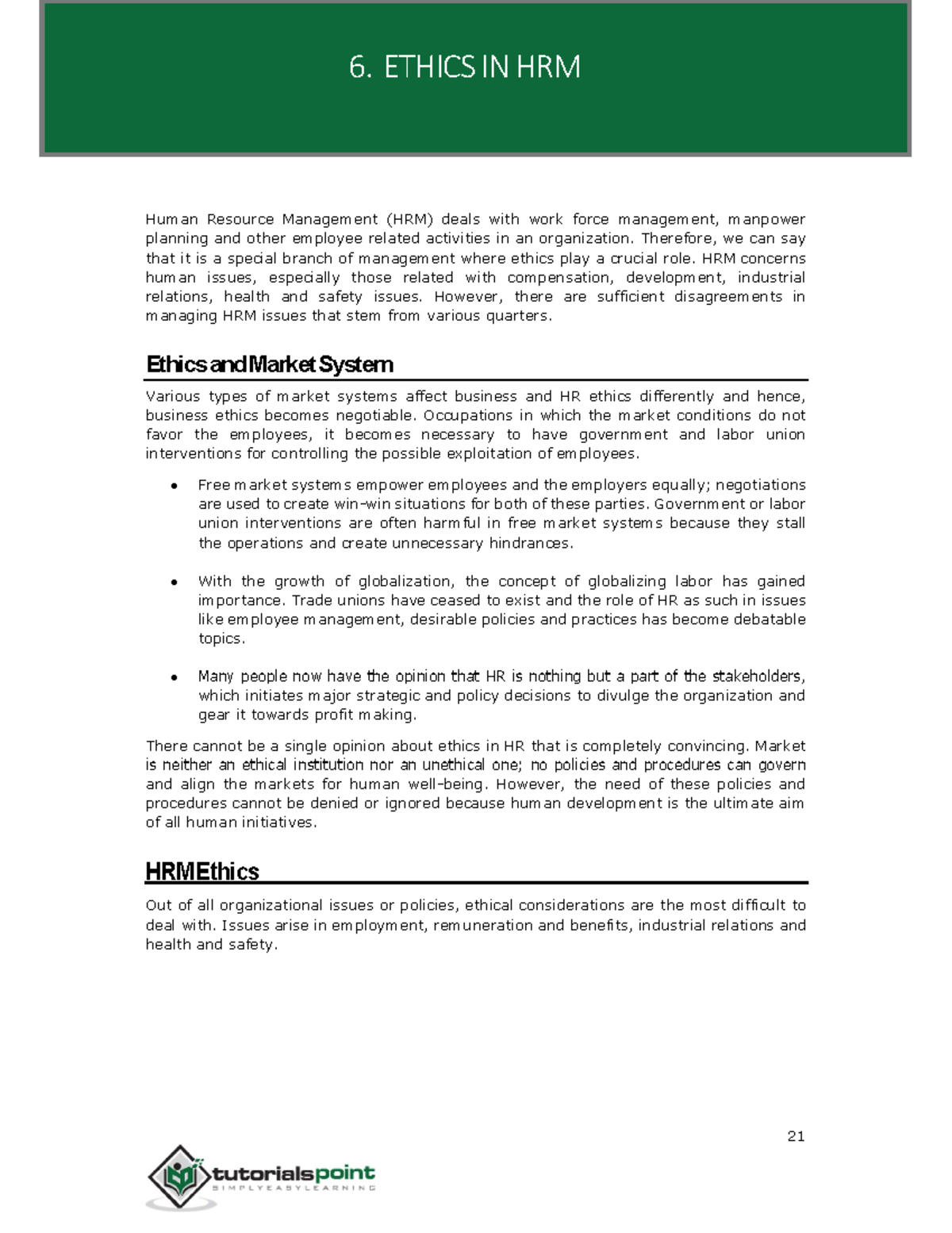 Ethics in HRM - 21 Business Ethics Human Resource Management (HRM ...