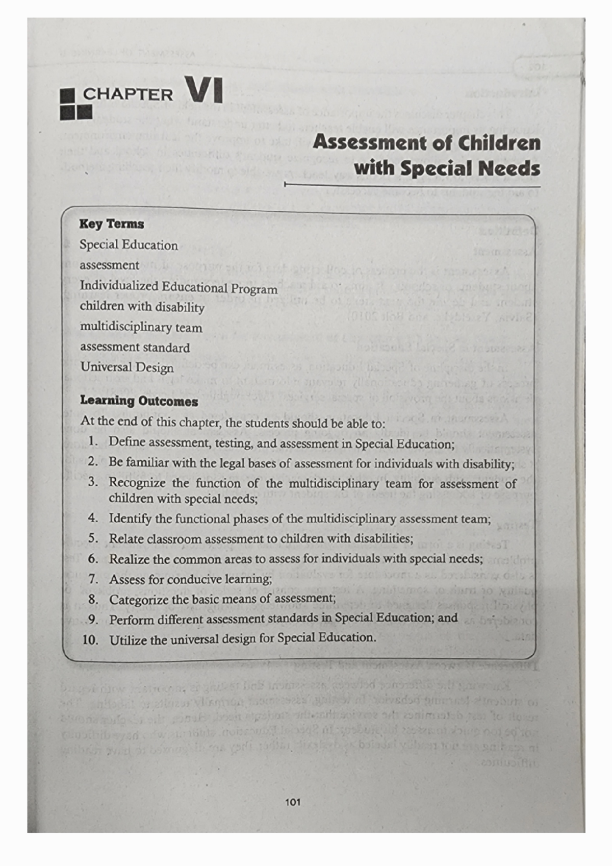 Assessment of Children w Special Needs - Define assessment, testing ...
