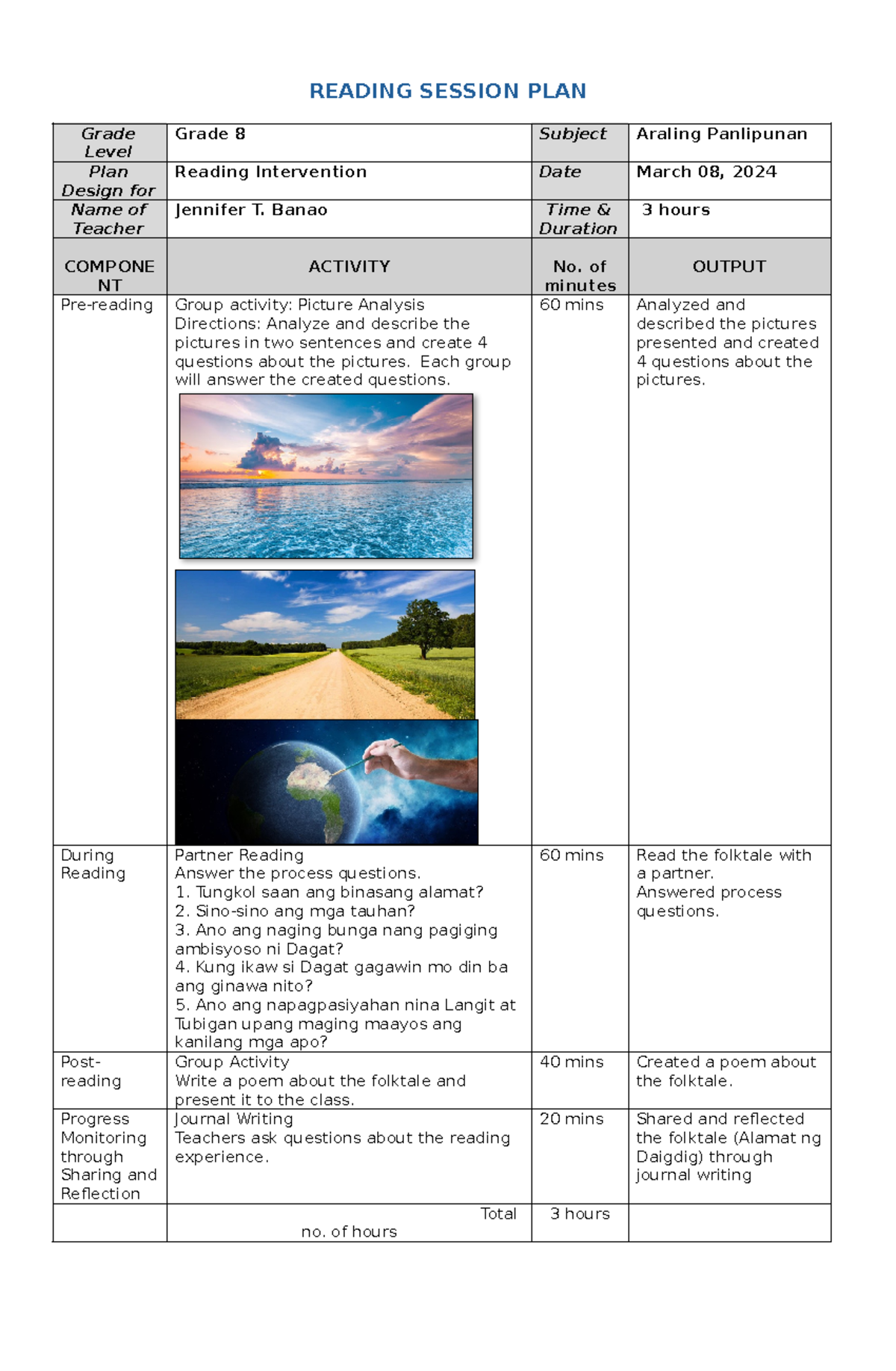Catch UP Friday NRP Plan March 8 Intervention - READING SESSION PLAN ...