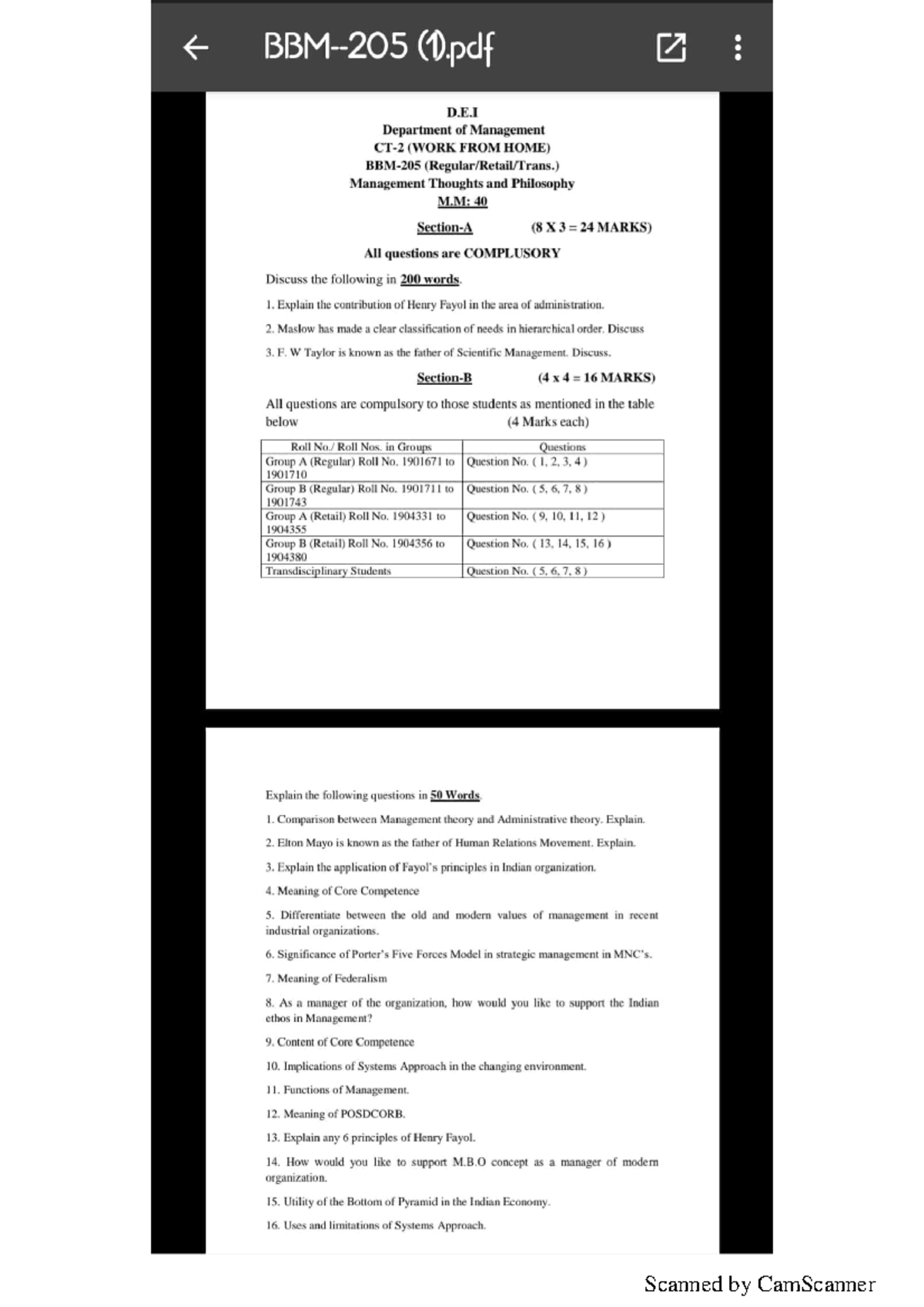 BBA Question Paper - Bba Question Papers - Studocu