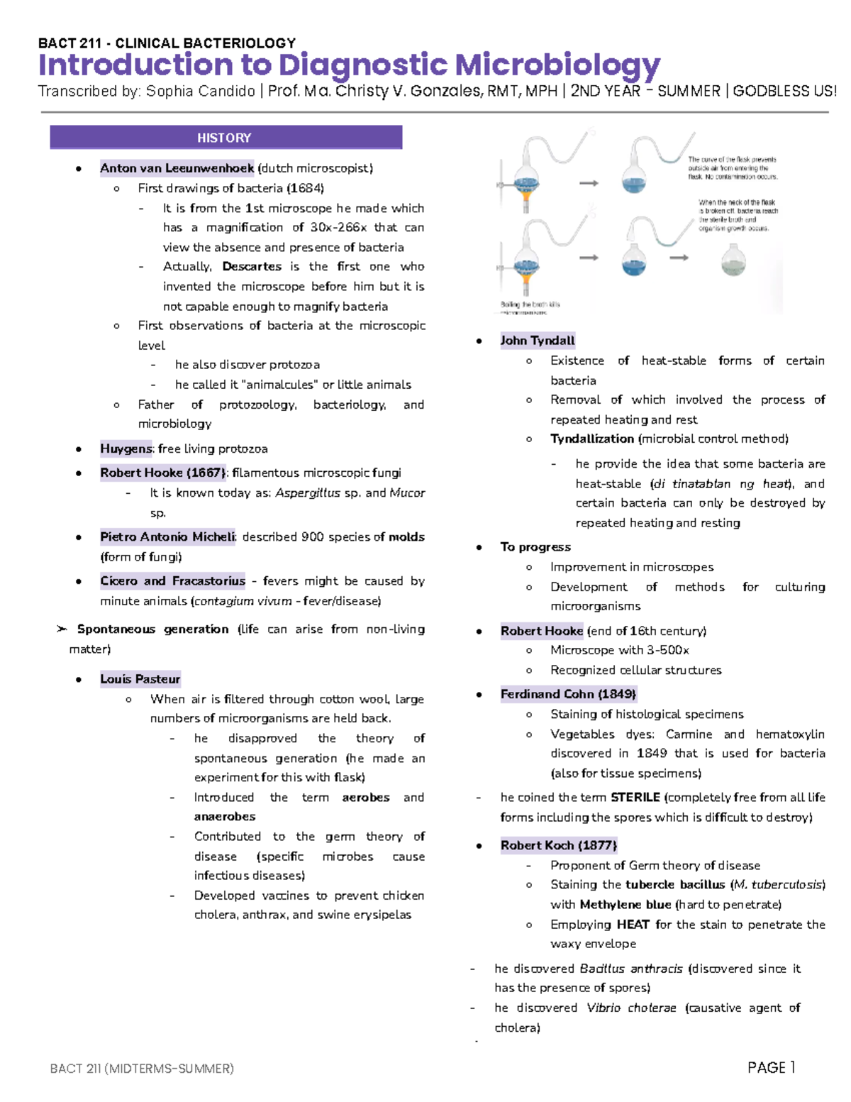 BACT- Lesson 1 - BACT 211 - CLINICAL BACTERIOLOGY Introduction to Diagnostic Microbiology - Studocu