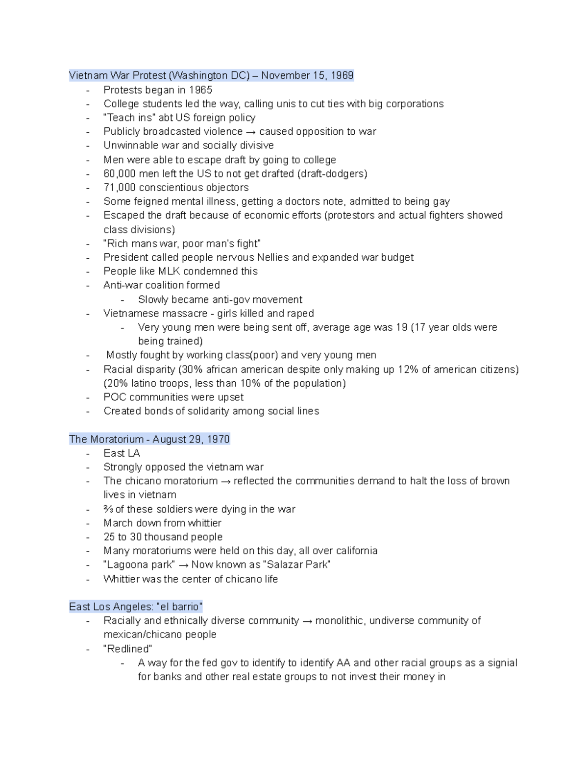 12/1/22 Cluster Notes - Vietnam War Protest (Washington DC) – November ...