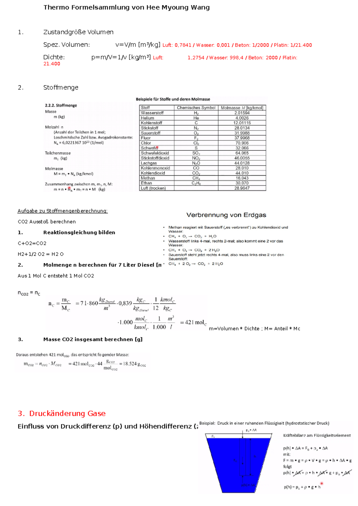 Thermo Formel - Thermo Formelsammlung von Hee Myoung Wang Zustandgröße ...