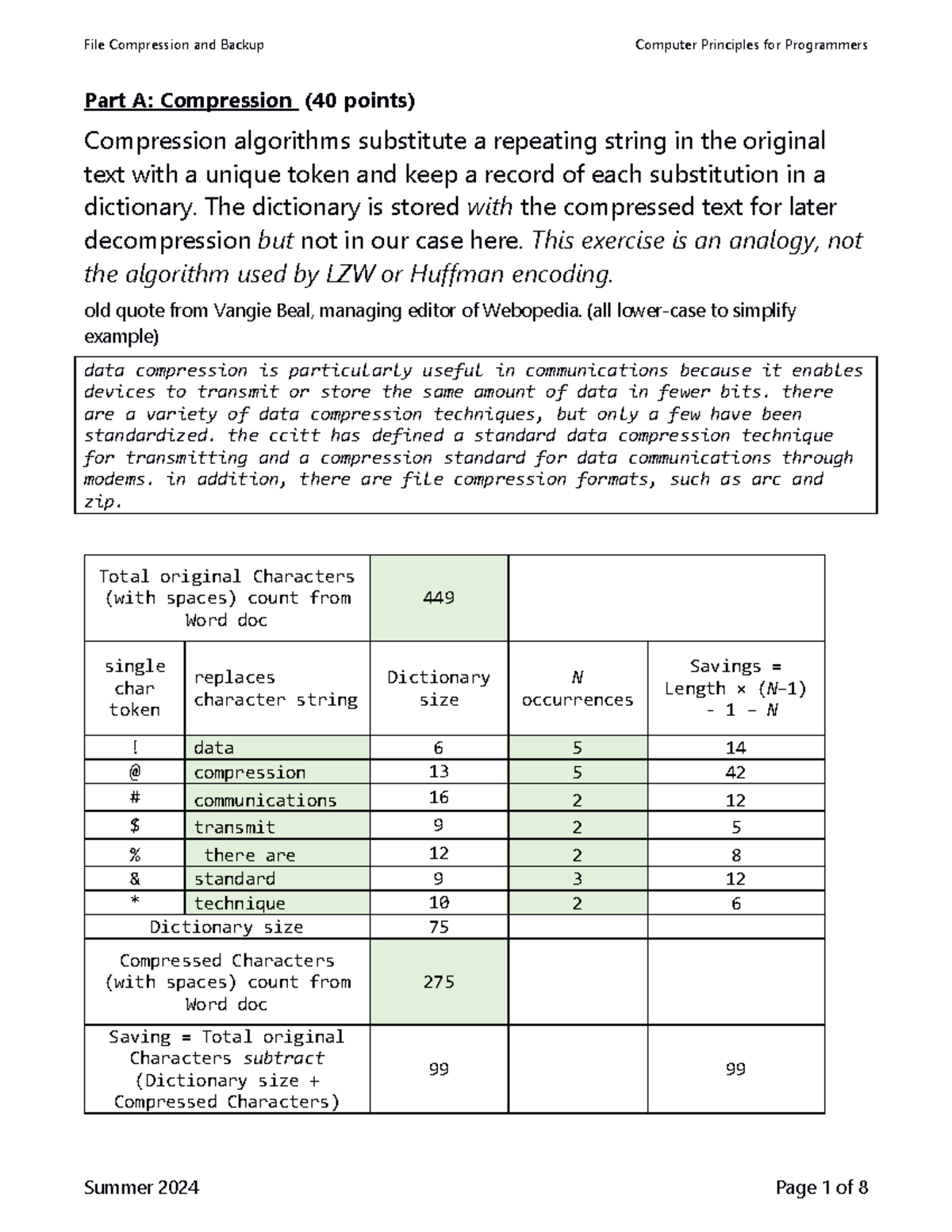 Cp4p Compression Backup Activity Instructions Part A Compression 4 0 Points Compression 7904