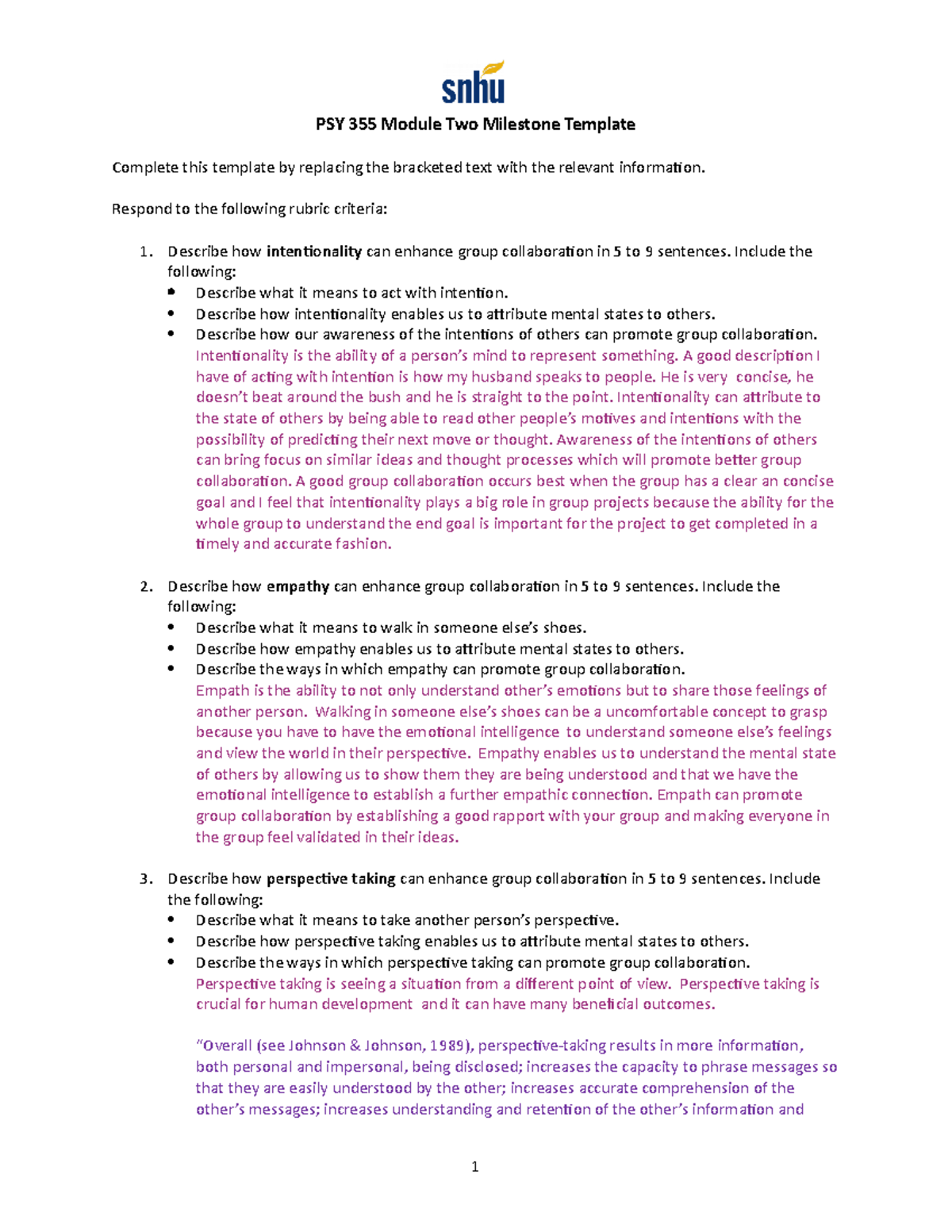 PSY 355 Module Two Milestone Template copy - PSY 355 Module Two ...