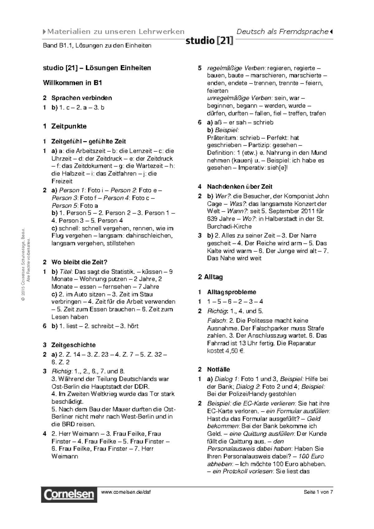 Pdfcoffee - nothing - Band B1, Lösungen zu den Einheiten © 2015 ...