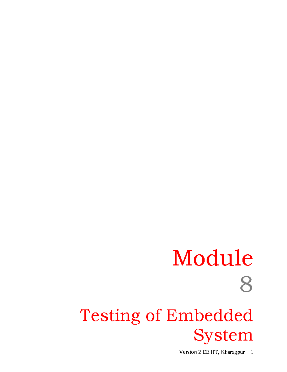 Testing of Embedded system - Module 8 Testing of Embedded System Lesson ...