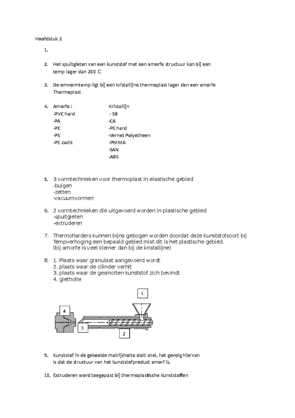 Hoofdstuk 2 - maters - Hoofdstuk 2 1. 2. Het spuitgieten van een ...