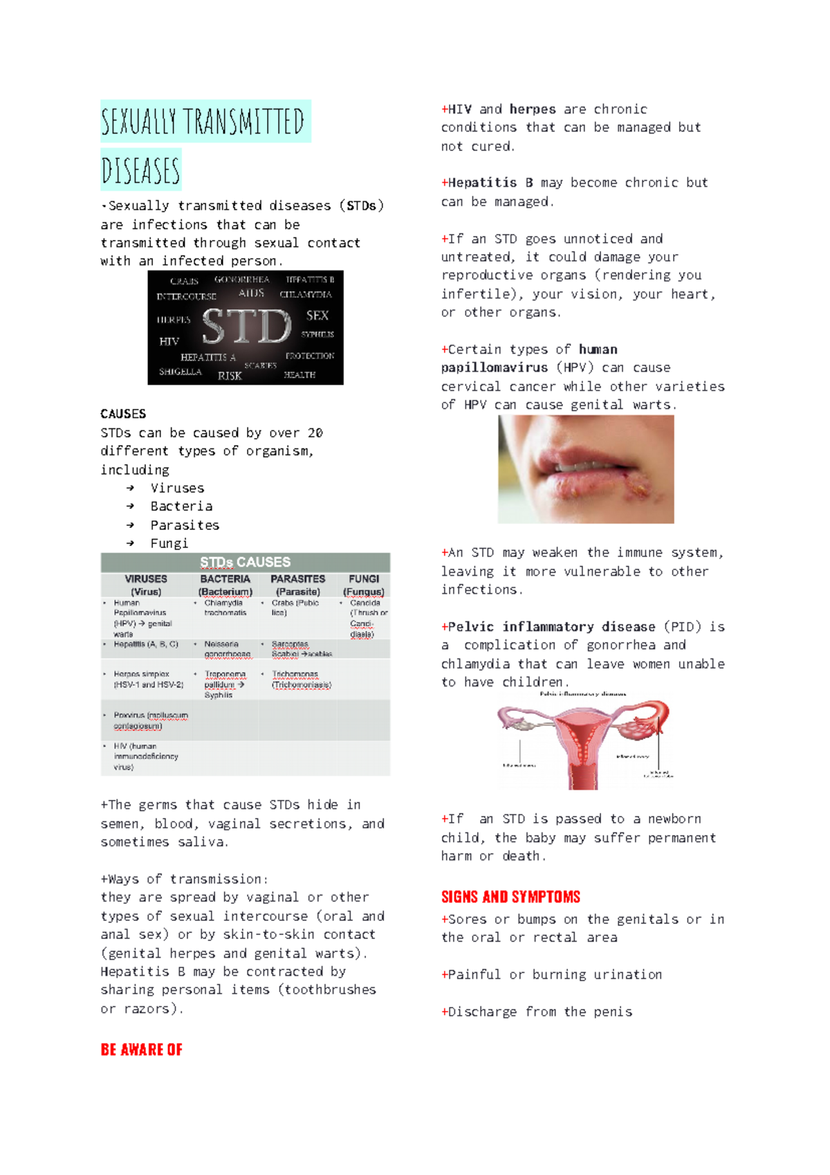 RESUMENES INGLES MEDICO SEMANA 12 - SEXUALLY TRANSMITTED DISEASES ...