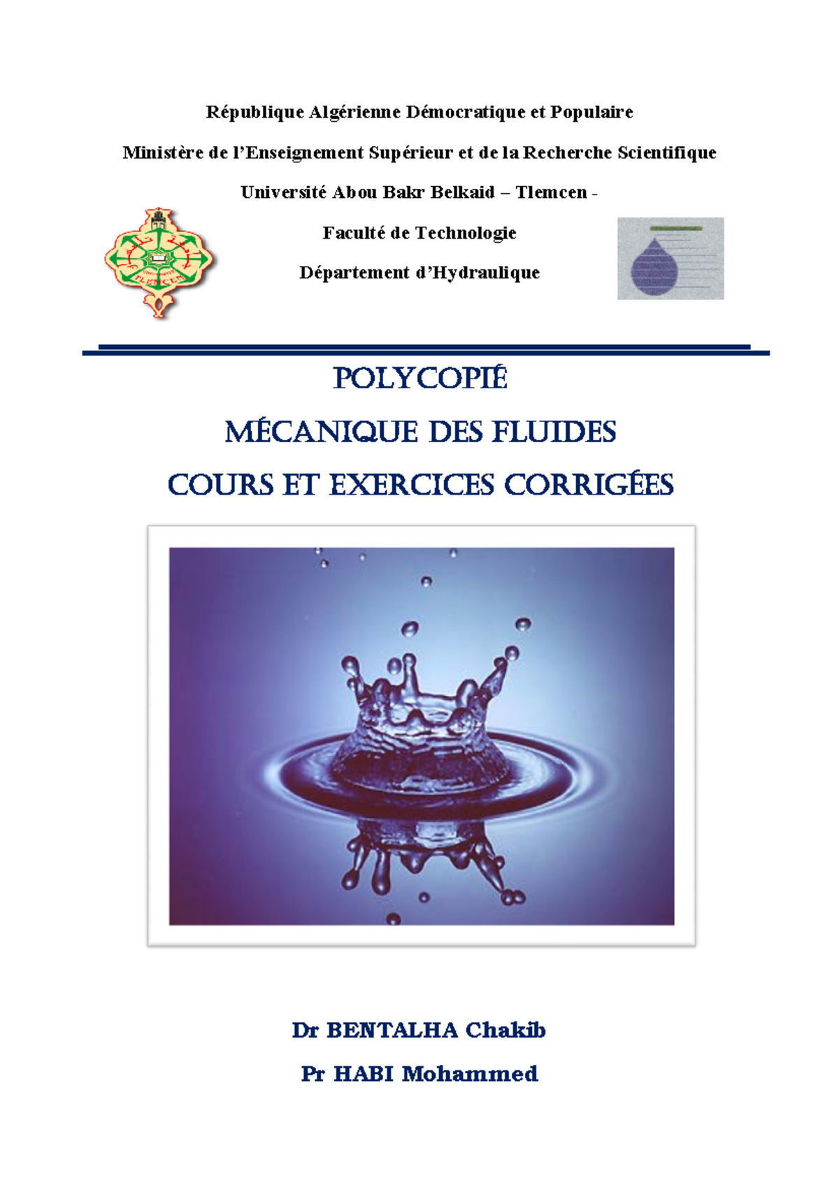 Polycope MDF vf - Cours sur la statique des fluides et exercices ...