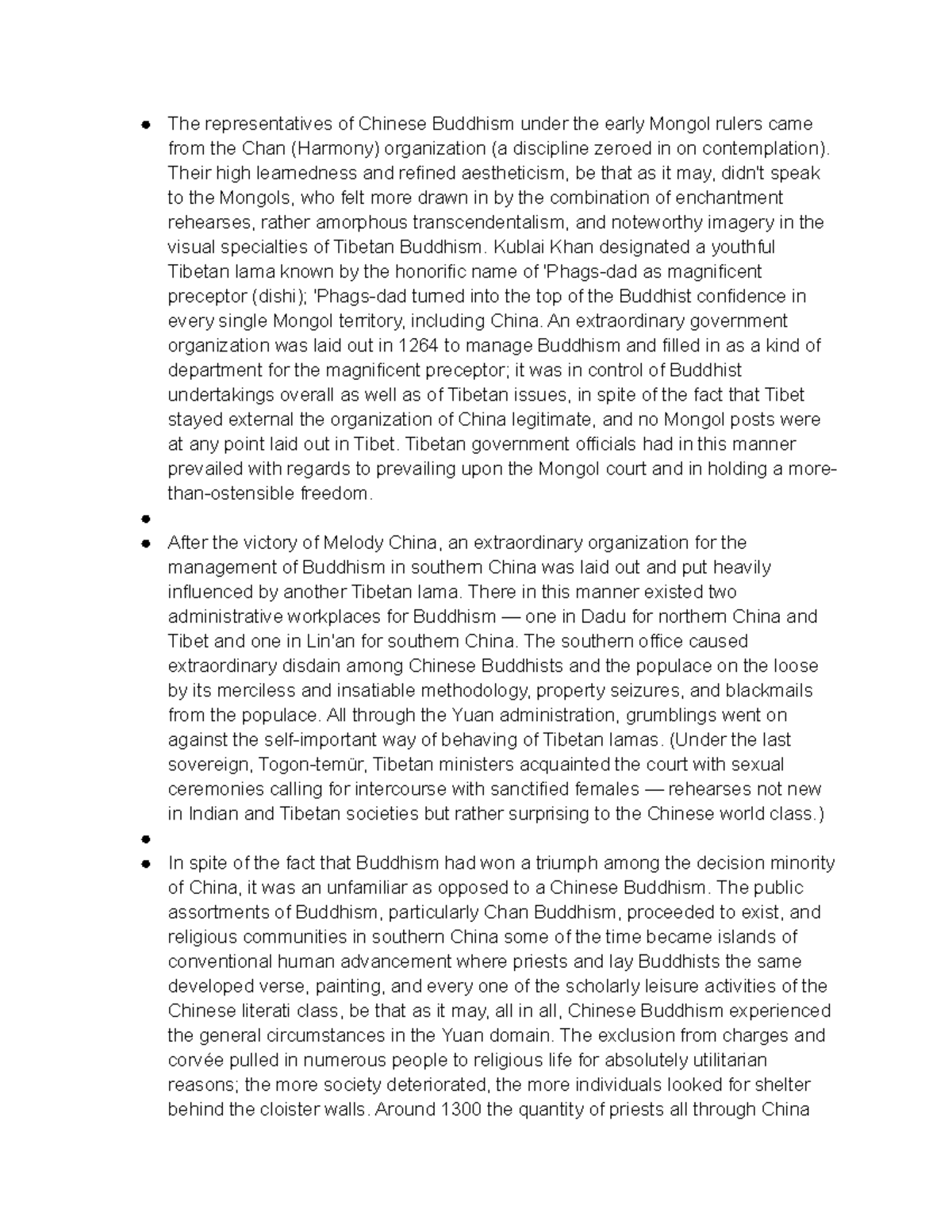 Buddhism of China - Lecture notes from class - The representatives of ...