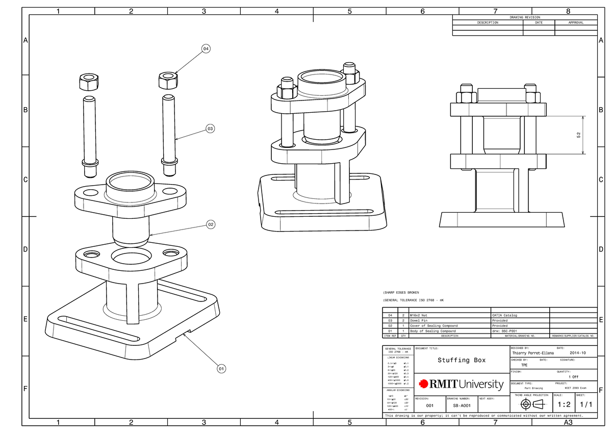 SB-A001 Stuffing Box - 1 2 3 4 5 6 7 A 1 2 3 4 5 6 7 8 A B C D E F A B ...