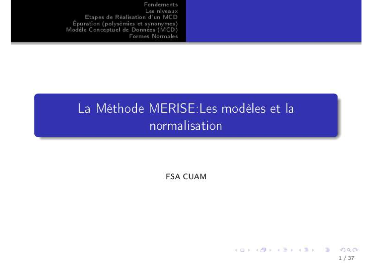 Bases Donnees 3 - La Méthode MERISE:Les modèles et la normalisation ...