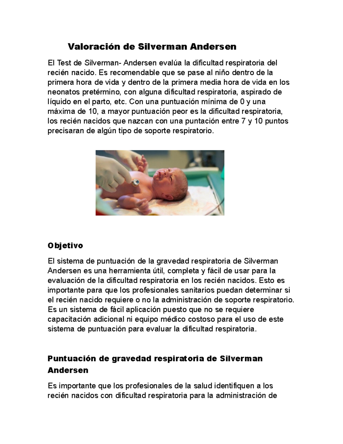 Valoracion DE Silverman Andersen Original 2 - Valoración de Silverman ...